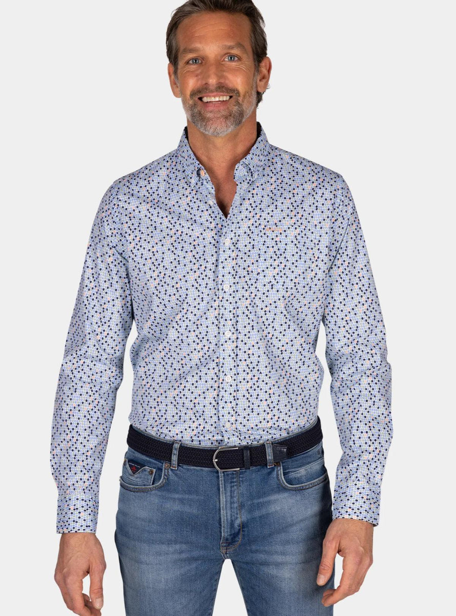 NZA Andre Stretch Button Down Collared Shirt In Midnight Navy | Free ...