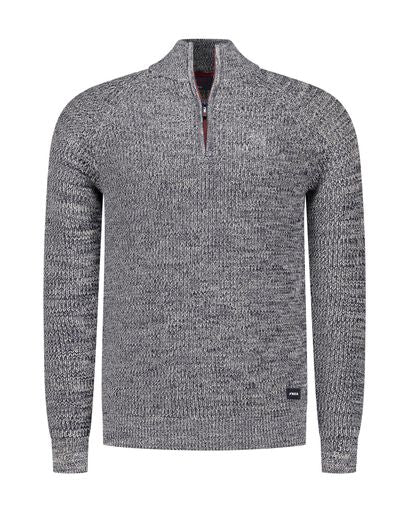 NZA Drake Pullover Half Zip In Icon Navy Melange | Free Canada-Wide ...