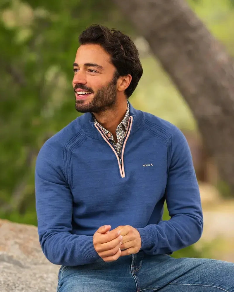 NZA Pullover Half Zip In Navy Sky | Free Canada-Wide Shipping Over $75 ...