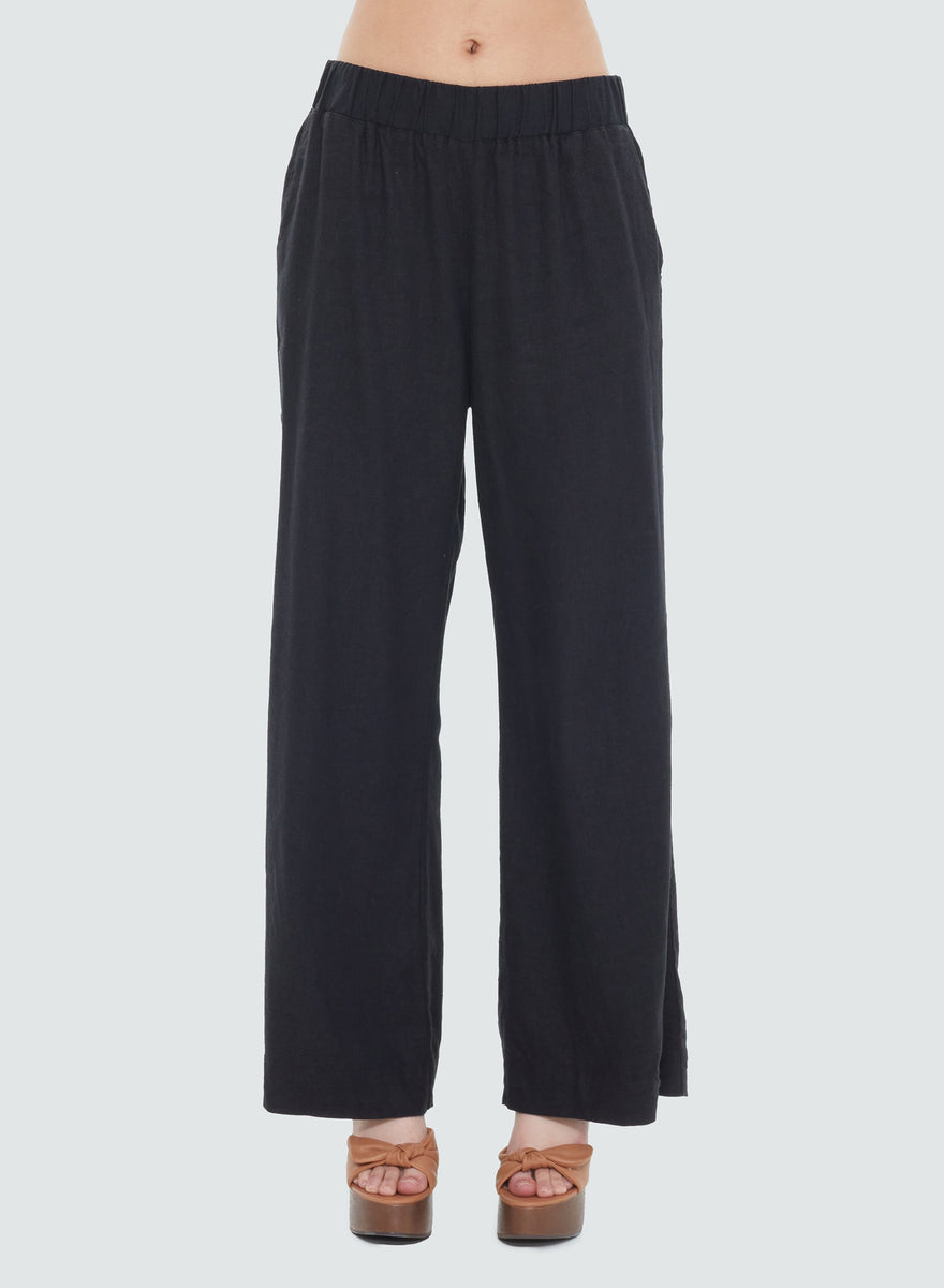 Dex Plus Elastic Wide Leg Pant In Black | Free Canada-Wide Shipping ...