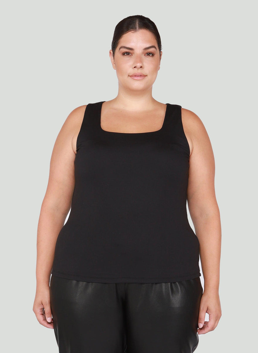 Dex Plus Square Neck Tank In Black | Free Canada-Wide Shipping Over ...