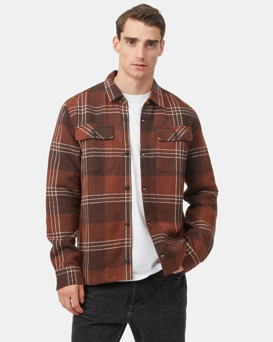 Tentree Heavy Weight Flannel Jacket In Dark Oat Sepia Oatmeal | Free ...